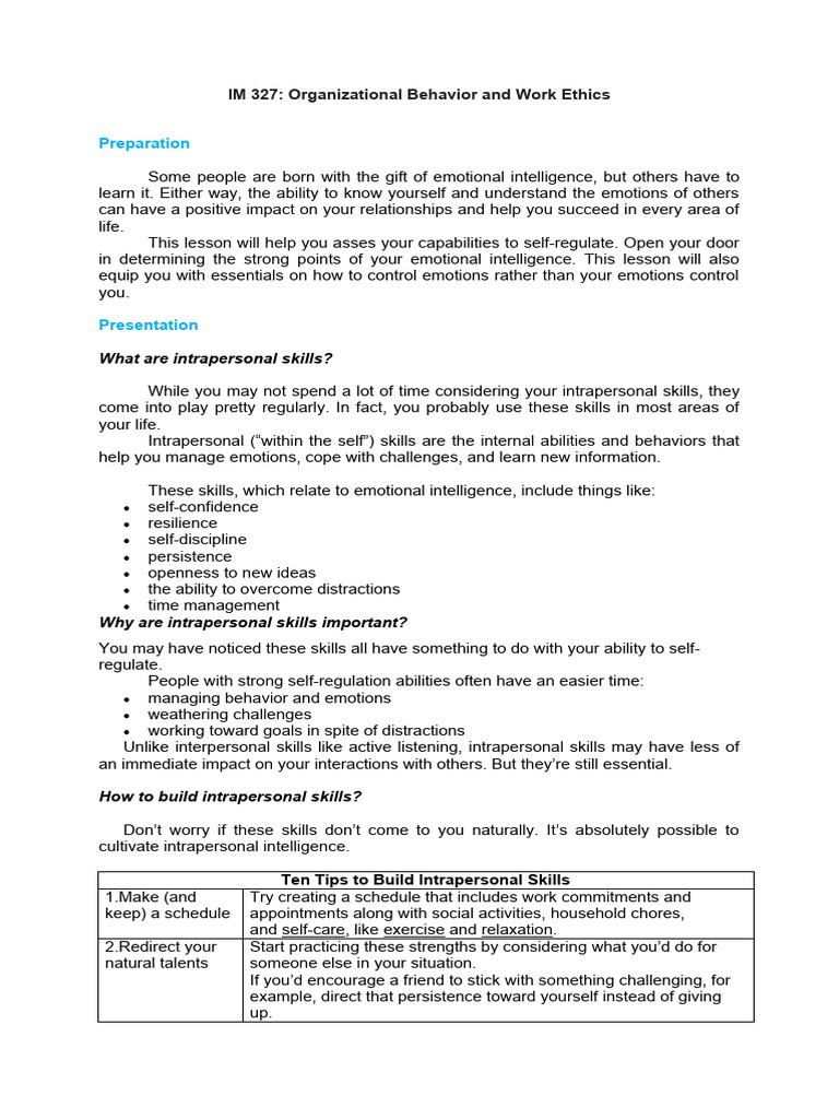 Intra Personal | PDF | Emotional Intelligence | Empathy