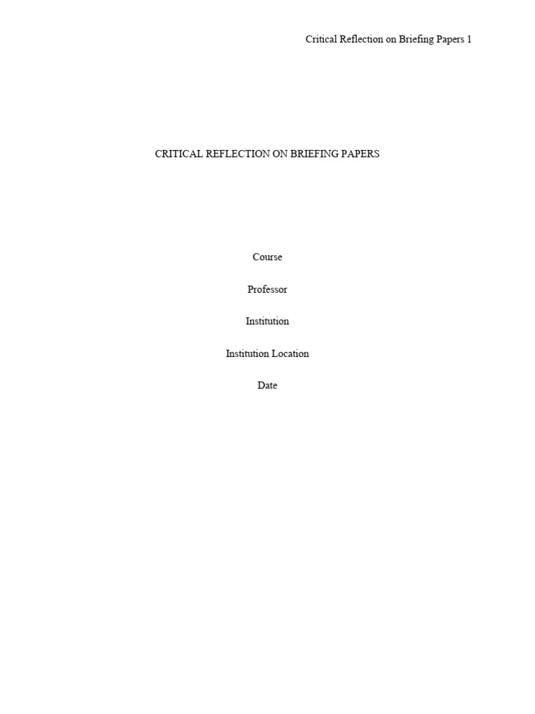 Critical Reflective Paper | PDF | Jargon | Rape