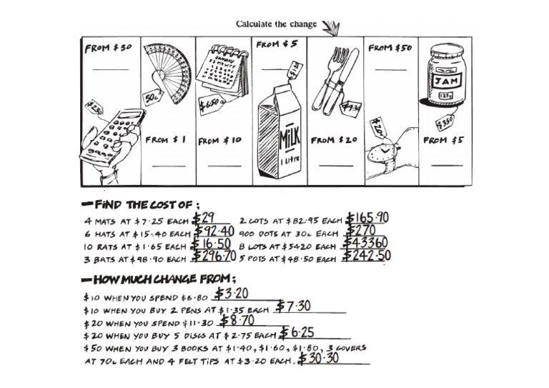 Calculate Change | PDF