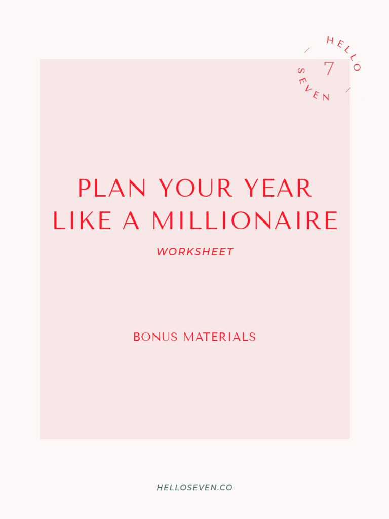 Plan Your Year Like Worksheet | PDF | Brainstorming