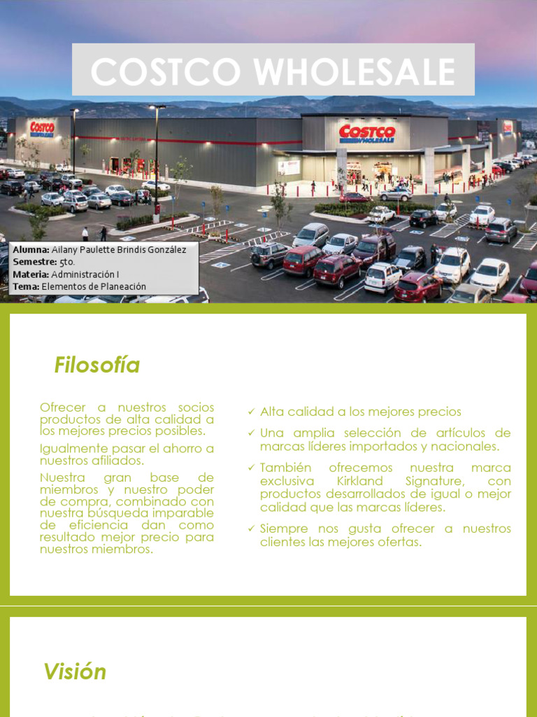 Misión y visión de Costco Wholesale | PDF | Logística | Business