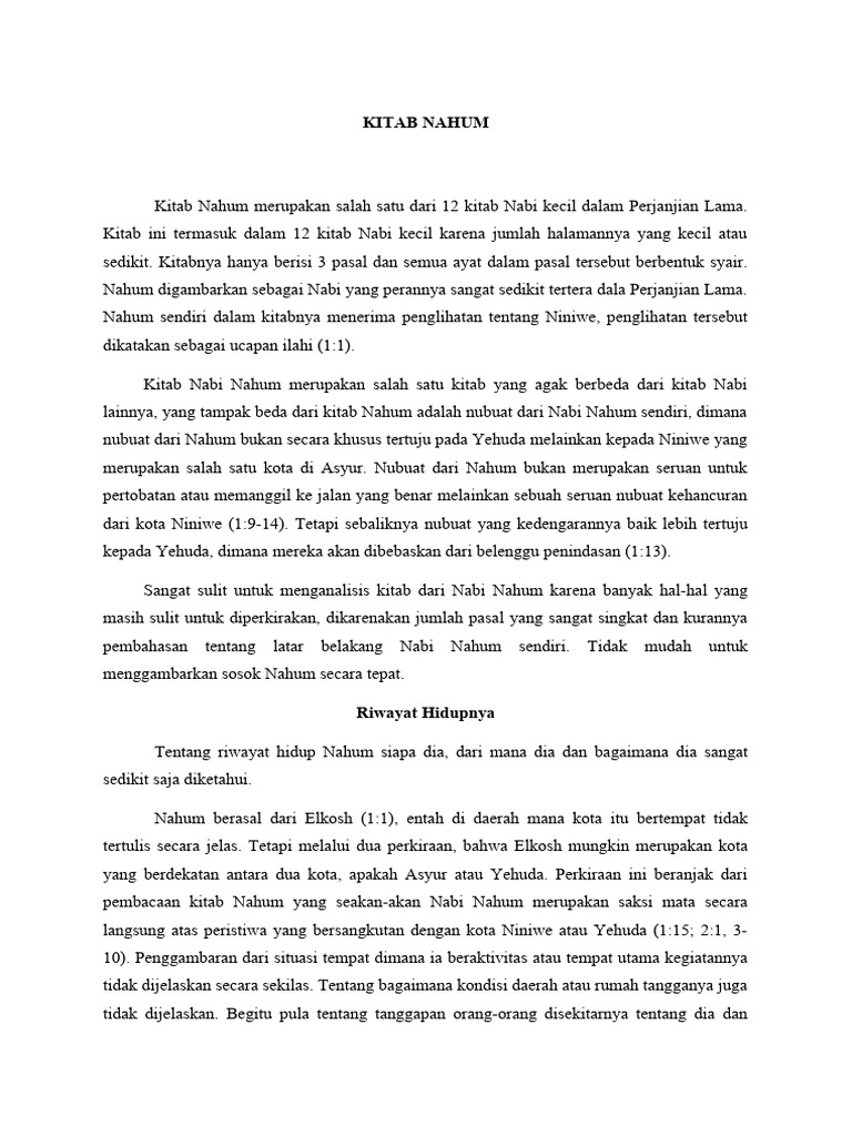 Membaca Kitab Nahum | PDF | Sejarah | Klasik