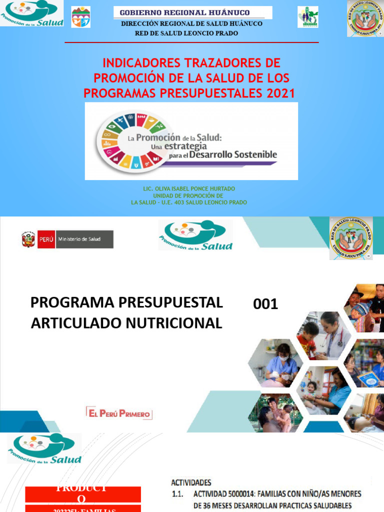 Ppt-Indicadores Trazadores de Los Programas Presupuestales de Promsa 2021 | PDF | Amamantamiento ...