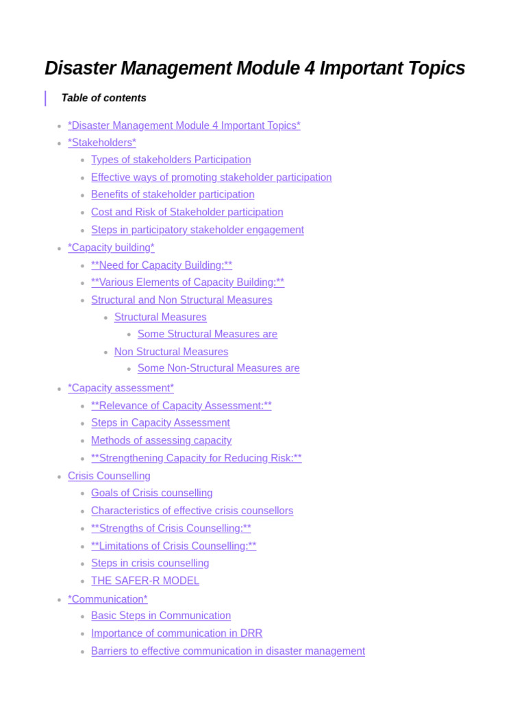 Key Topics in Disaster Management | PDF | Communication | Emergency ...