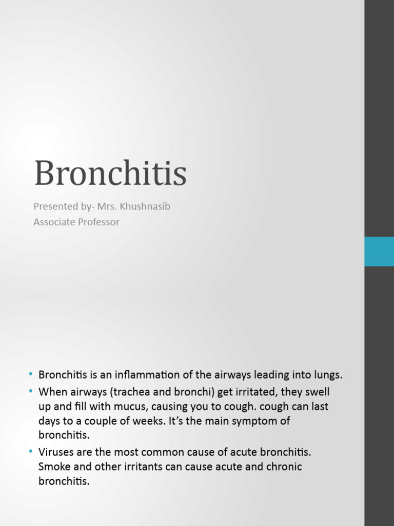 Bronchitis | PDF | Bronchitis | Cough