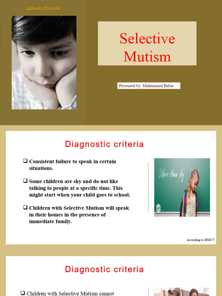 Understanding Selective Mutism in DSM-5 | PDF | Clinical Medicine ...
