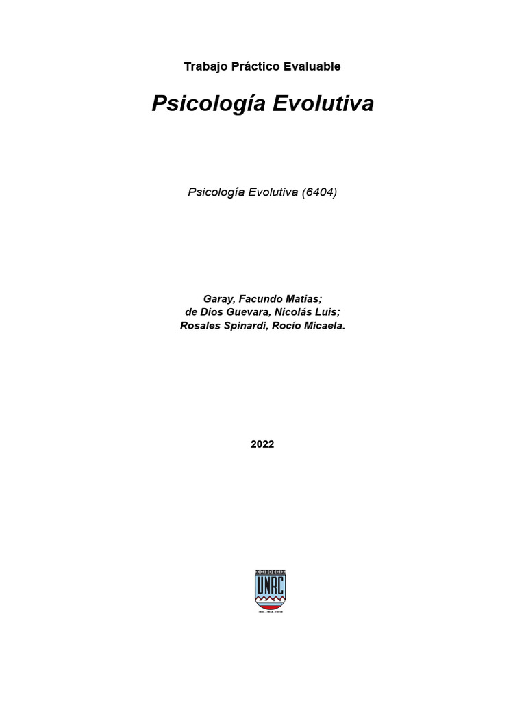 TP Evaluable - Psicologia | PDF | Enseñando | Maestros