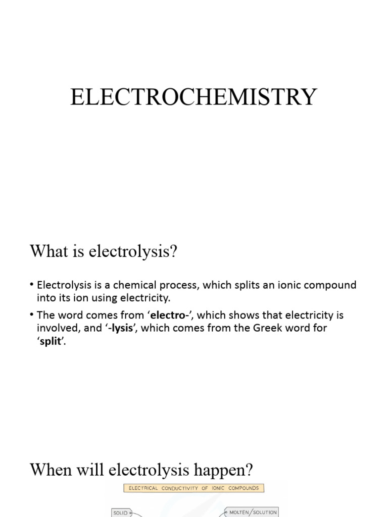 ELECTROCHEMISTRY | PDF | Ion | Anode