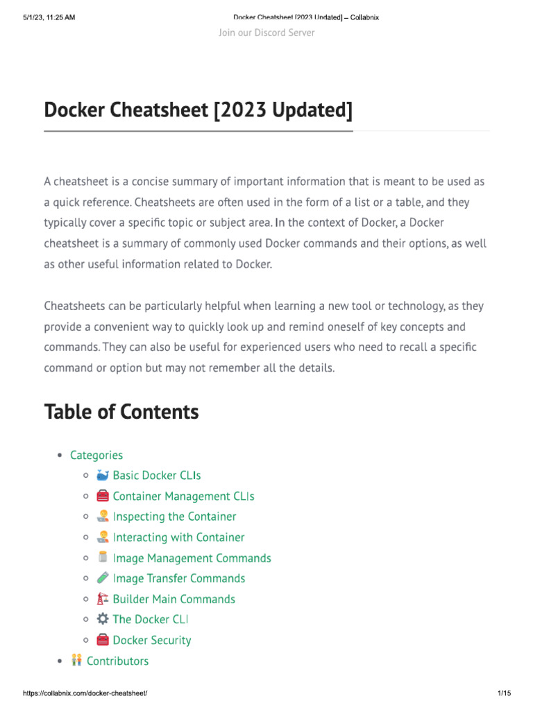 Docker Cheatsheet 2023 1684347414 | PDF