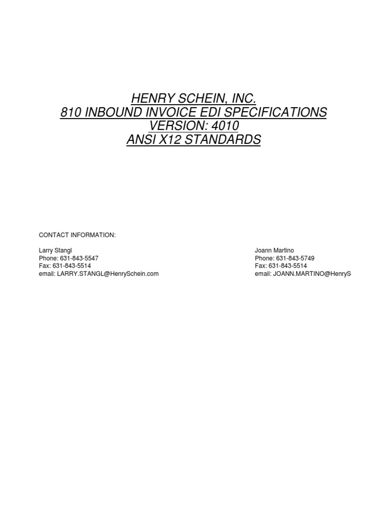 EDI 810 Invoice Specifications 4010 | PDF | Electronic Data Interchange ...