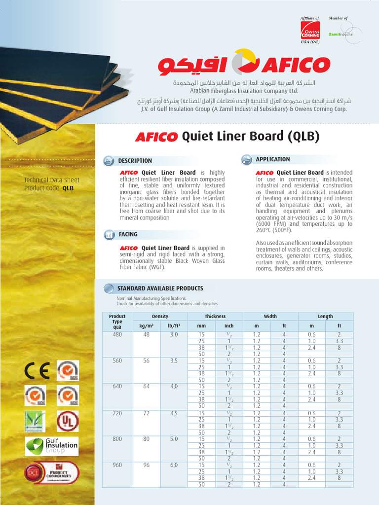 Afico Quiet Liner Insulation Overview | PDF | Building Insulation ...
