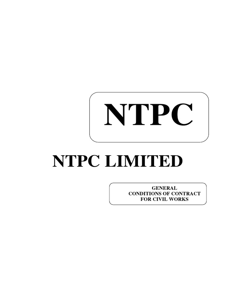 General Conditions of Contract For Civil Works - NTPC | PDF | Employment | Banks