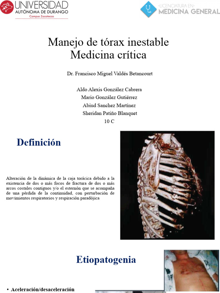 Manejo de tórax inestable | PDF | Tórax | Medicina CLINICA