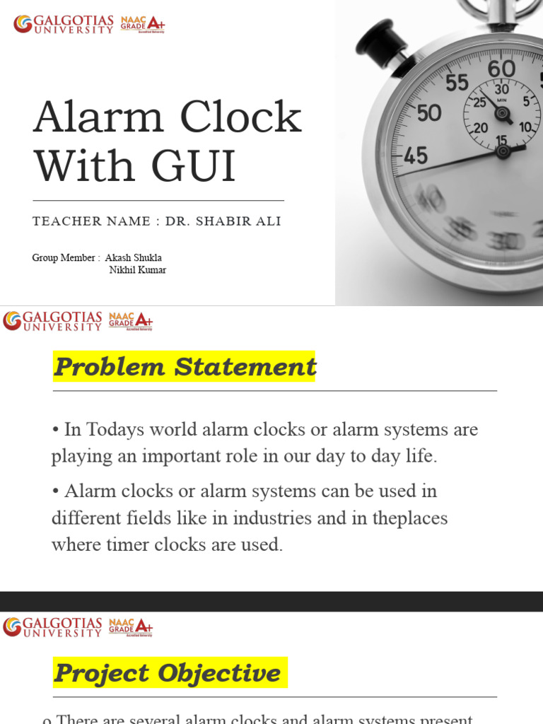 Alarm Clock With GUI | PDF