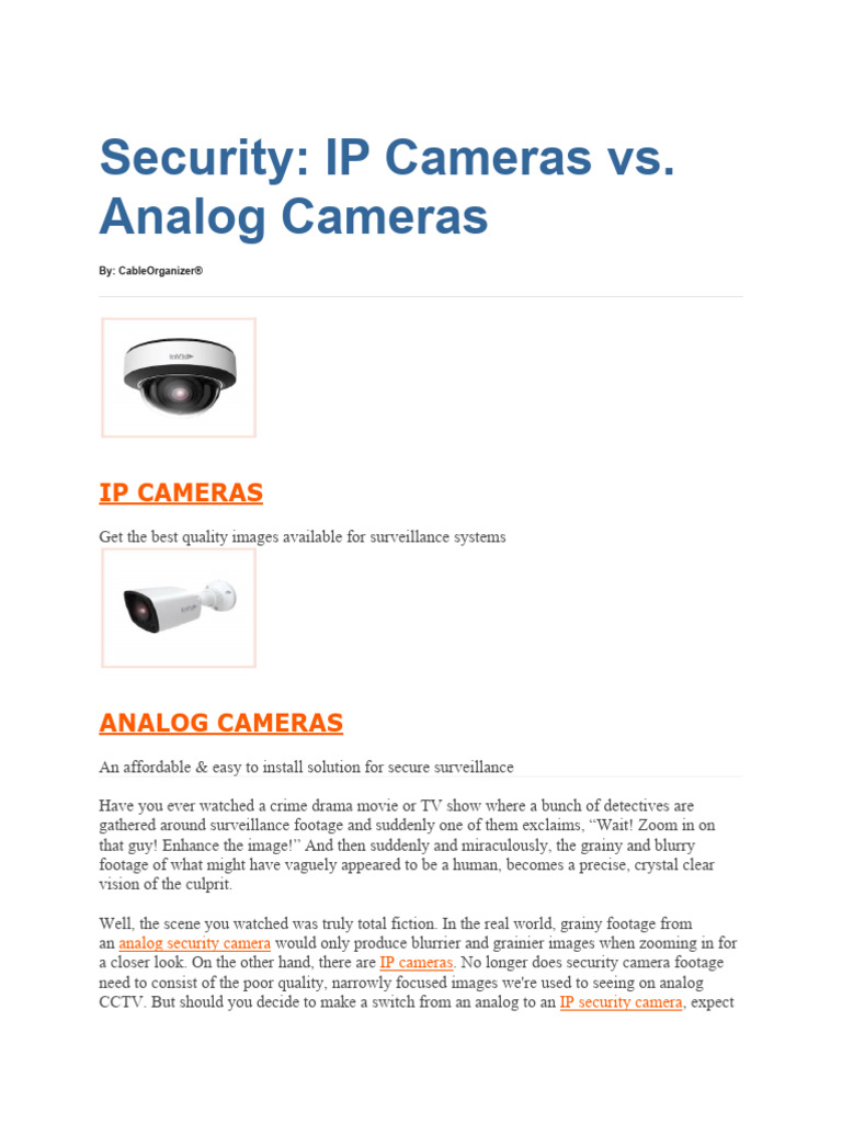 CCTV Cameras | PDF | Closed Circuit Television | Camera
