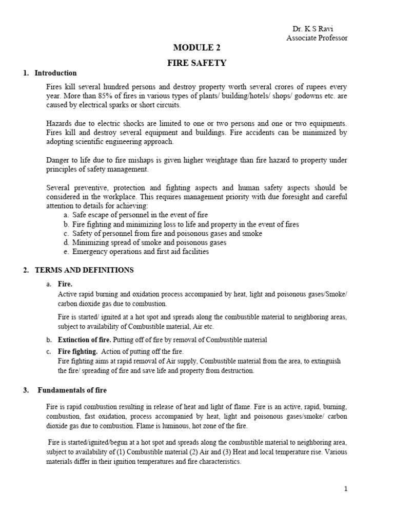Module 2 Fire Safety | PDF | Fires | Combustion