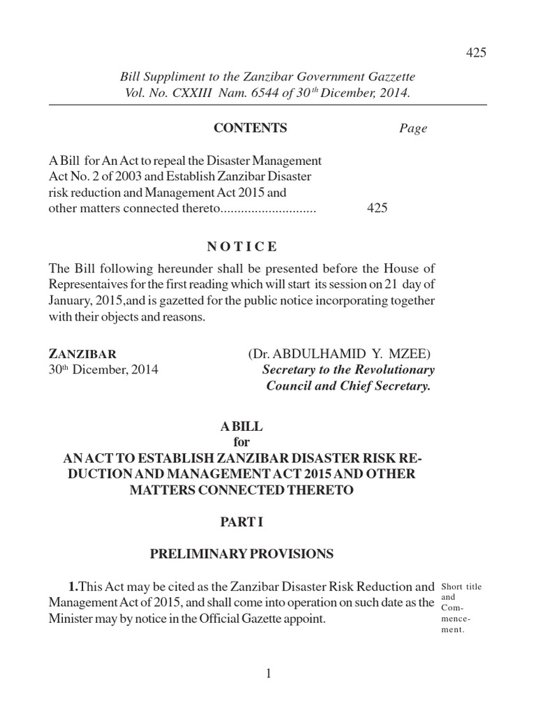 A Bill For Disaster 2015 | PDF | Emergency Management | Hazards