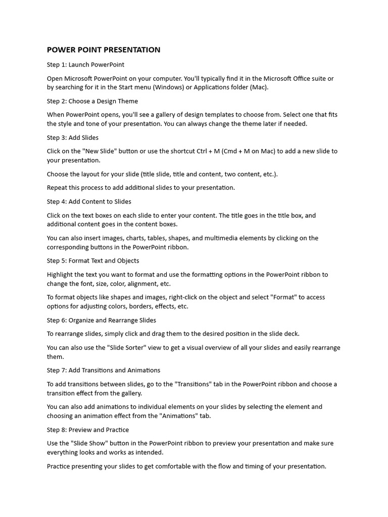 POWER POINT PRESENTATION | PDF | Microsoft Power Point | Computer Architecture