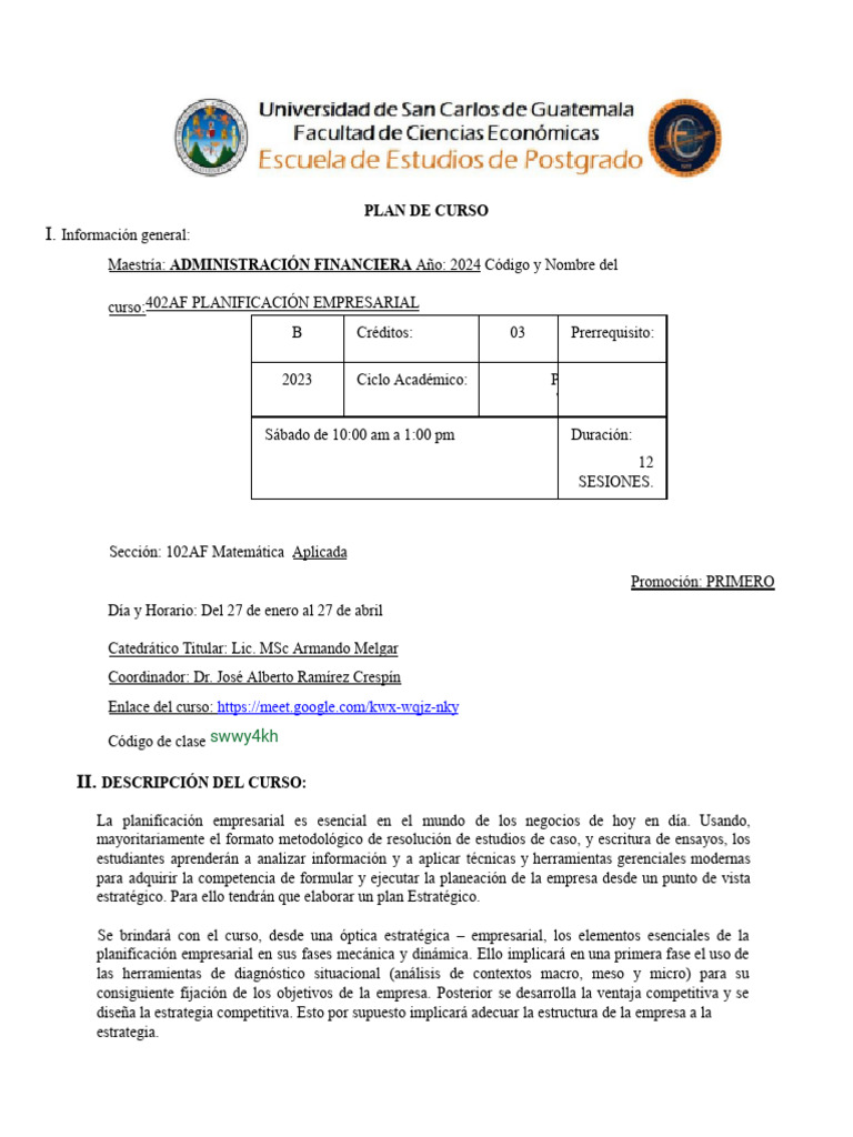 Programa Pem Sección b 2024 | PDF | Planificación | Planificación ...