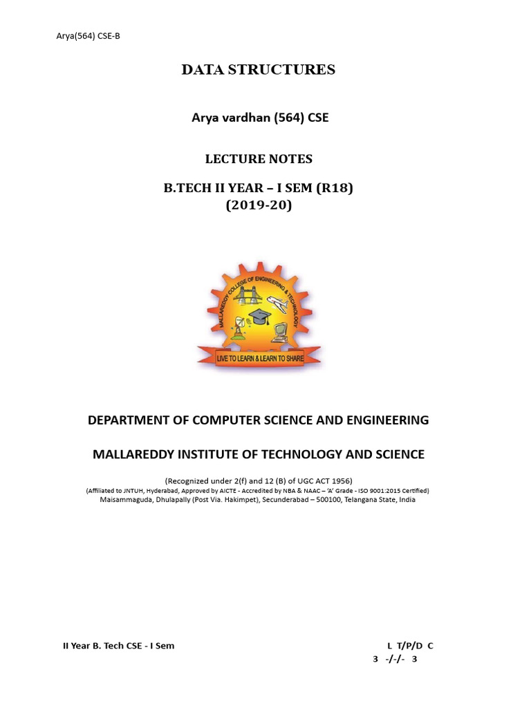 Arya Mrits (564) Data Structure | PDF | Data Type | Pointer (Computer Programming)