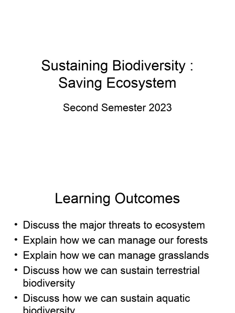 Sustaining Biodiversity: 2023 Guide | PDF | Grazing | Deforestation