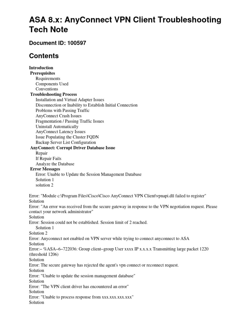 CISCO Asa Troubleshoot Anyconnect VPN Troubleshooting | PDF | Transport ... CISCO Asa Troubleshoot Anyconnect VPN Troubleshooting | PDF | Transport ...