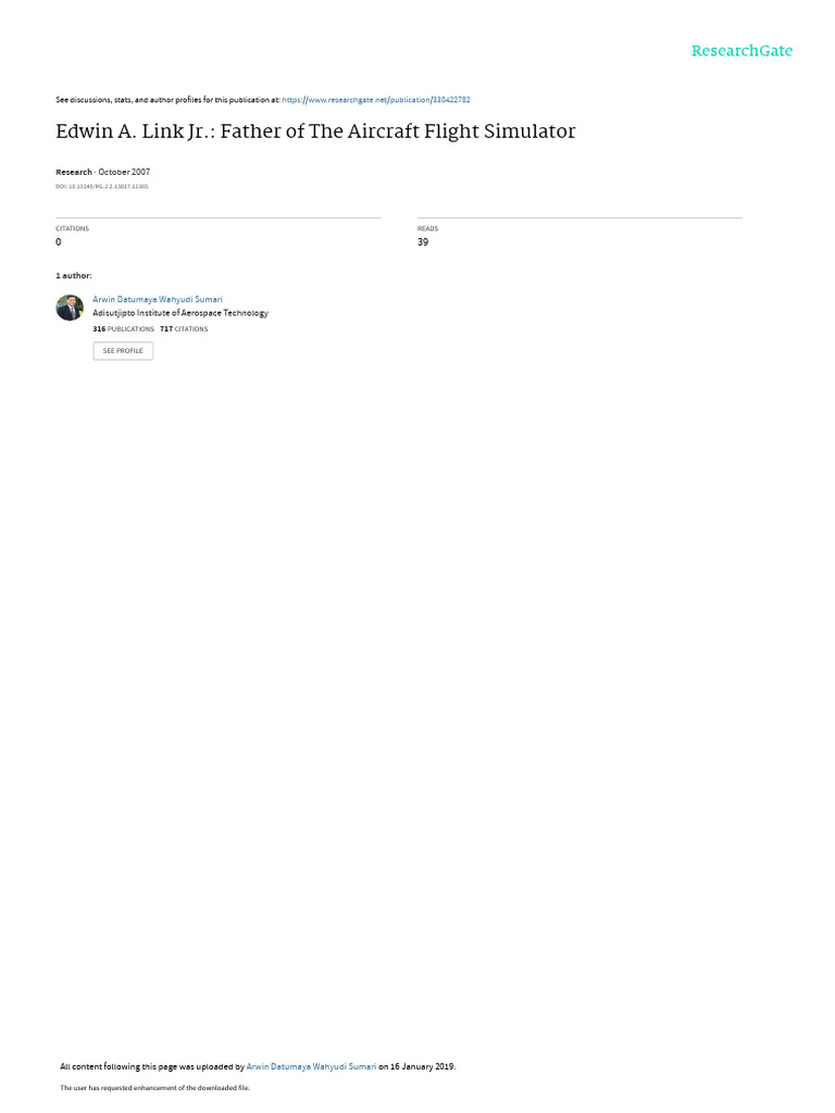 Edwin Link Father of Flight Simulator | PDF | Science & Mathematics ...