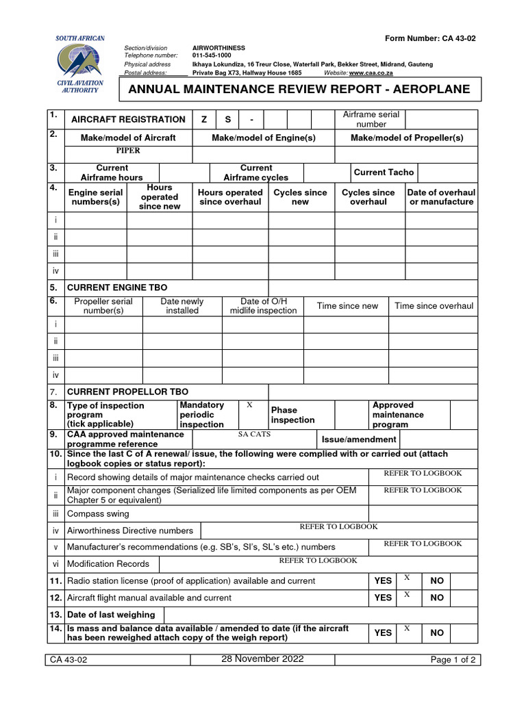 Ca 43-02 Updated 11.2023 | PDF | Aeronautics | Aircraft