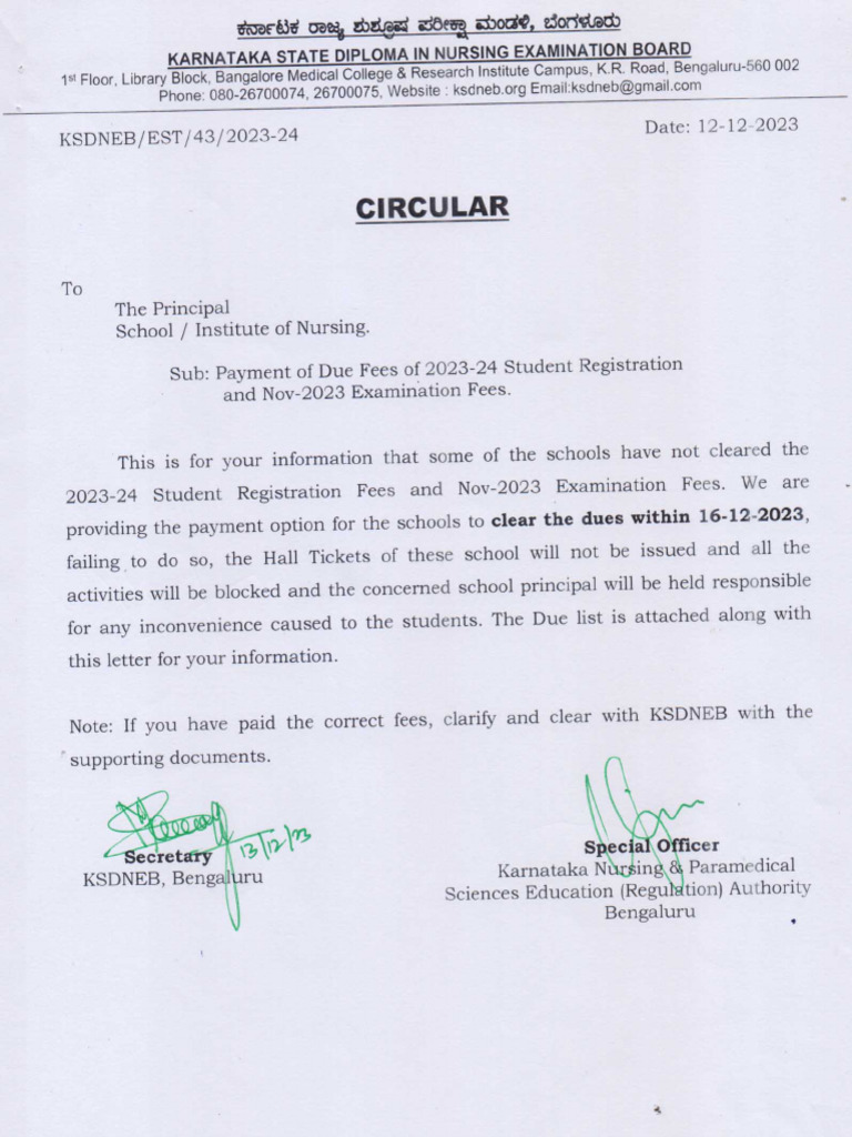 Circular For Payment Option | PDF