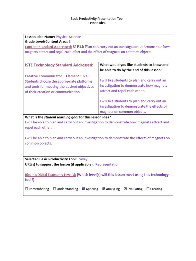 basic productivity tools lesson plan | PDF | Project Based Learning ...