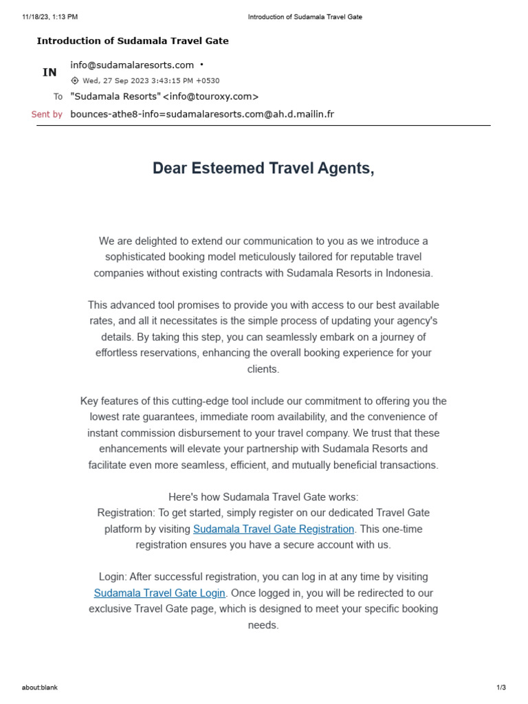 Introduction of Sudamala Travel Gate | PDF | Computing