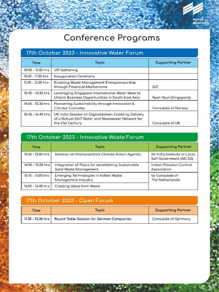 IFAT India 2023 Conference Program 13102023 | PDF