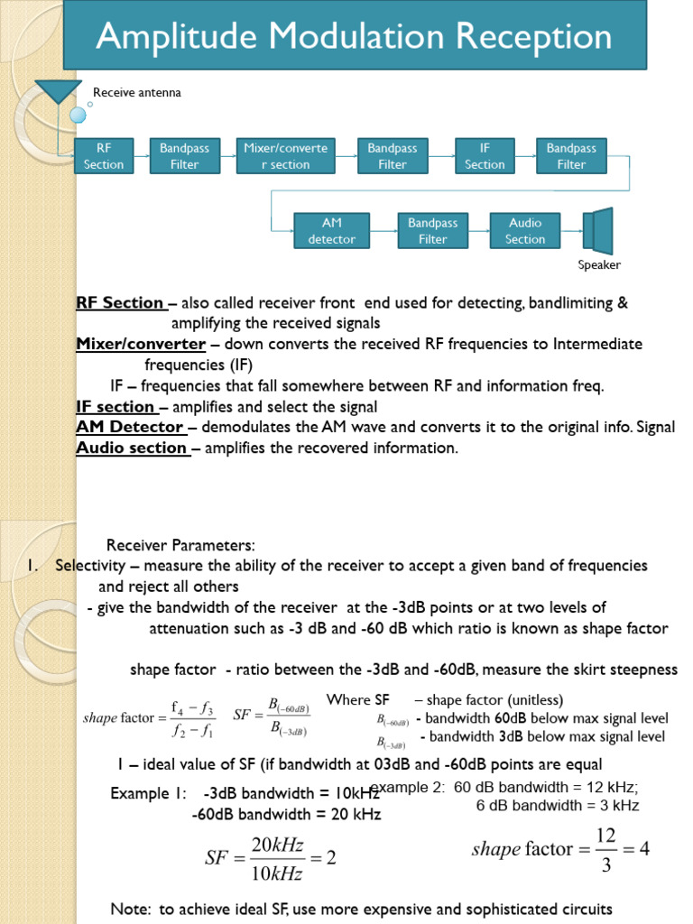 AM Receiver Design and Performance Factors | PDF | Detector (Radio ...