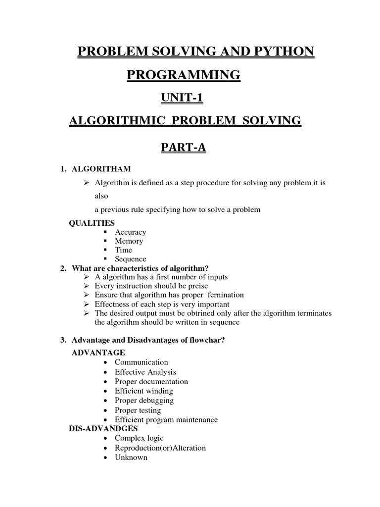 Unit 1 | PDF | Algorithms | Programming