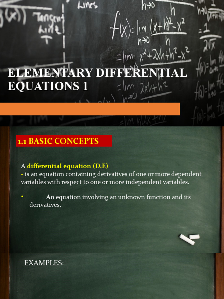 Differentian EquationChapter 1 Basic Concepts | PDF | Equations | Differential Equations