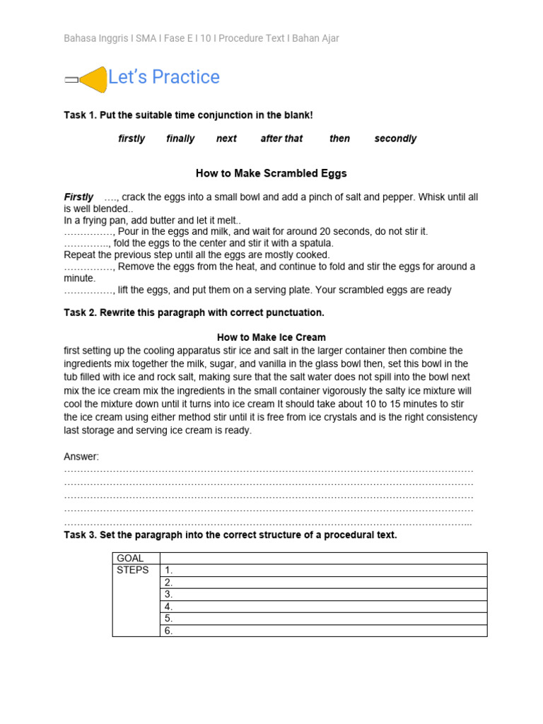 Worksheet 3 - Procedure Text | PDF