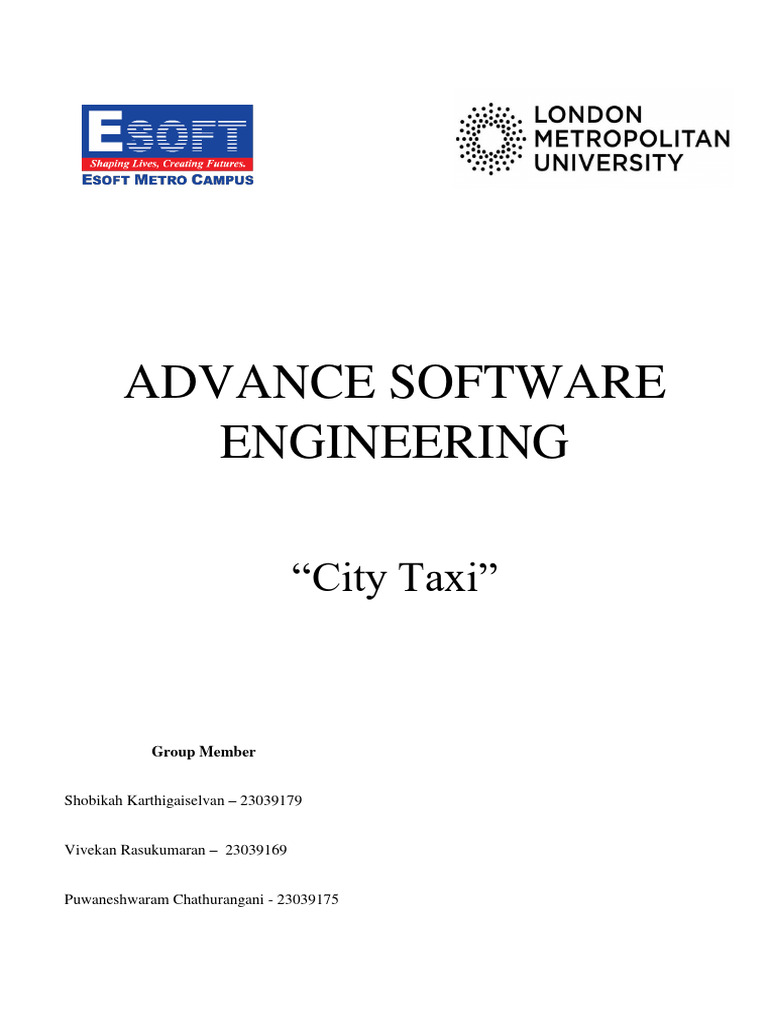 Advance Software Engineering: "City Taxi" | PDF | Software Development Process | Computing