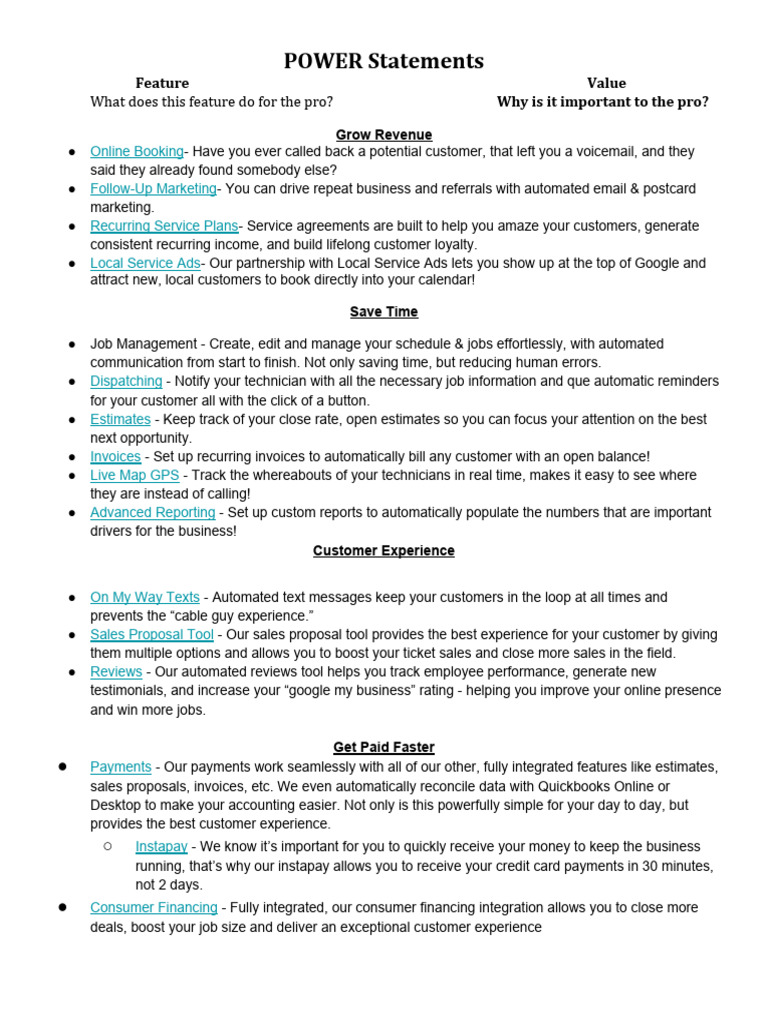 HCP power statements v2 | PDF | Quick Books | Automation