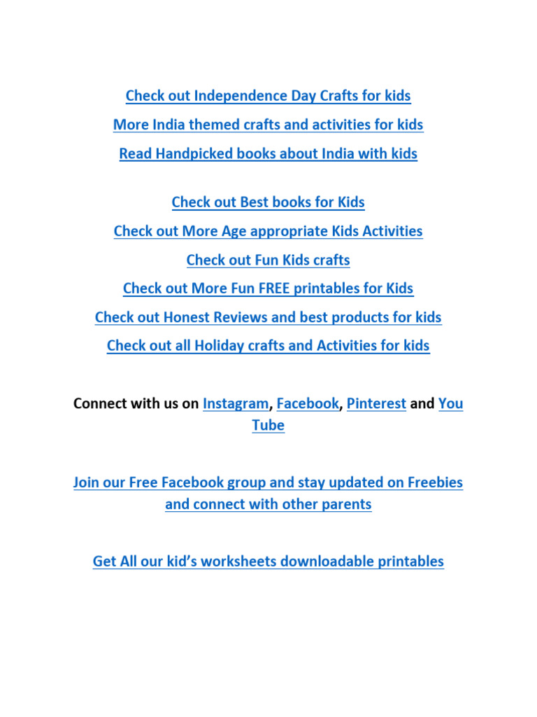 India Themed Worksheets For Kids Printables PDF | PDF