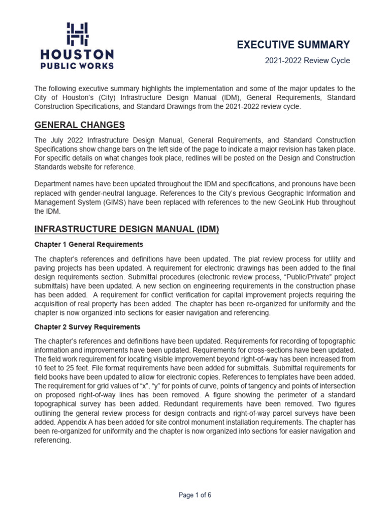 Executive Summary: General Changes | PDF