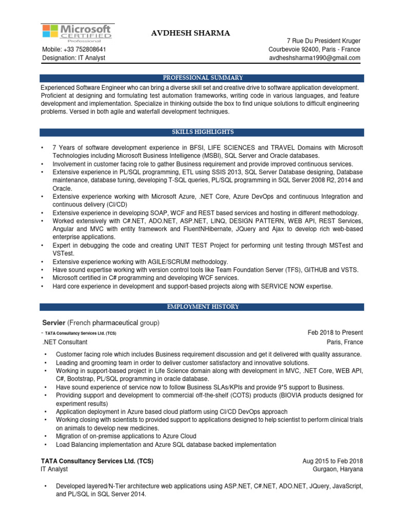Avdhesh Sharma | PDF | Microsoft Sql Server | Sql
