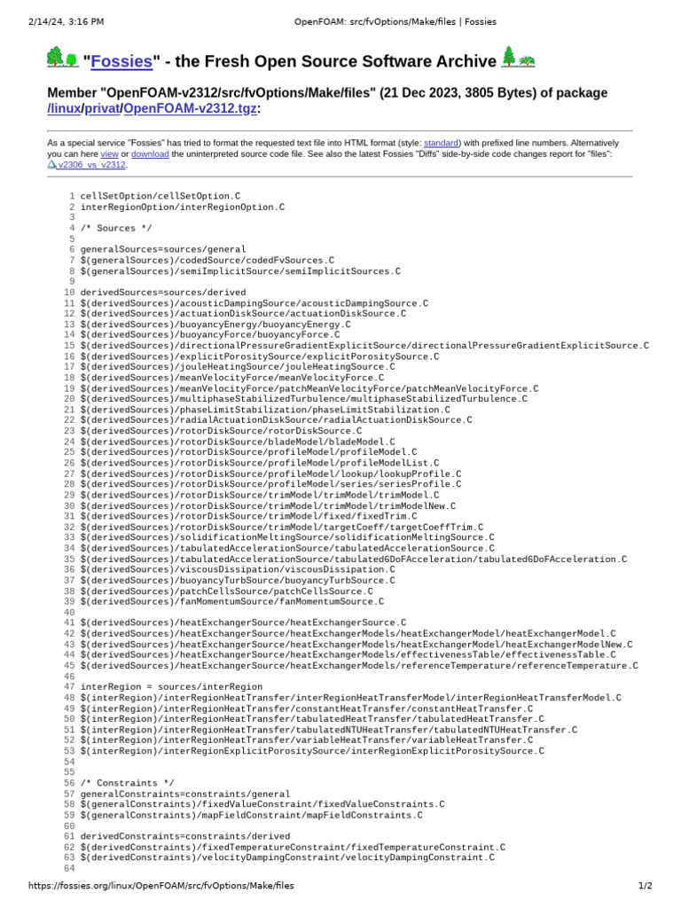 OpenFOAM - SRC - Fvoptions - Make - Files - Fossies | PDF | Computer Programming | Software ...