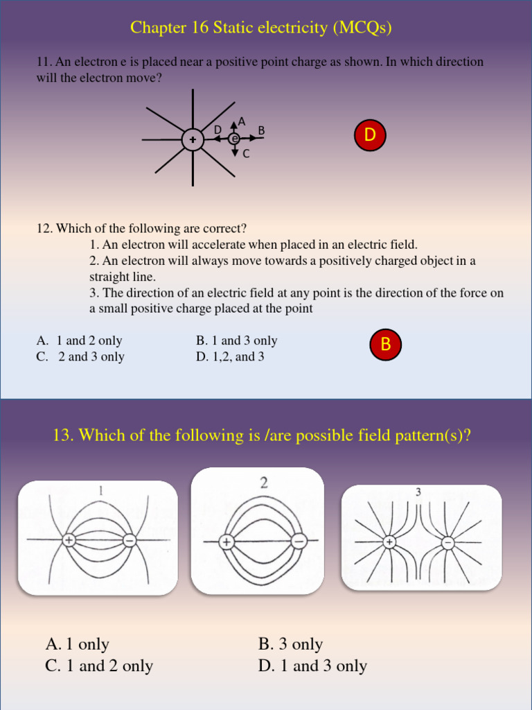 Electrostatics MCQs 2homework 2 | PDF | Electric Charge | Electrostatics