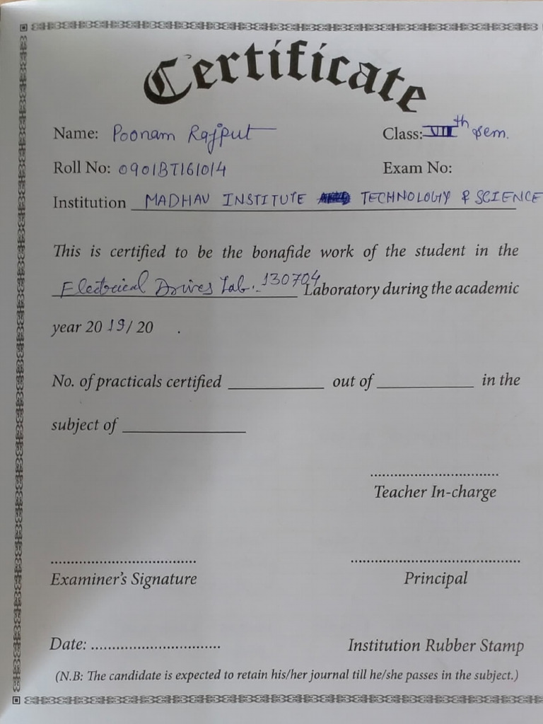 Electrical Drive Lab File Handritten | PDF