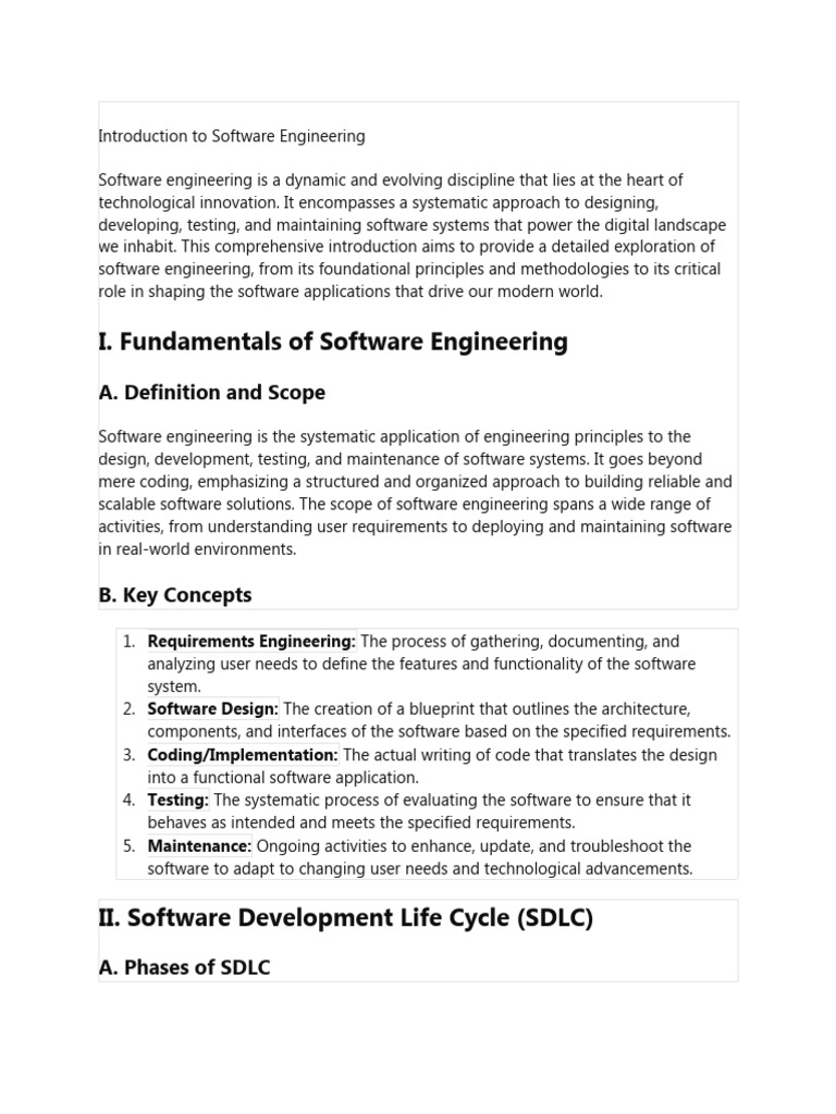 Introduction to Software Engineering | PDF | Software Testing ...