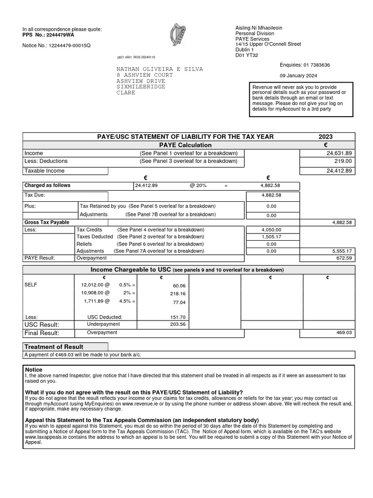 P21 Balancing Statement 2023 1224447900015 | Download Free PDF | Taxes | Business