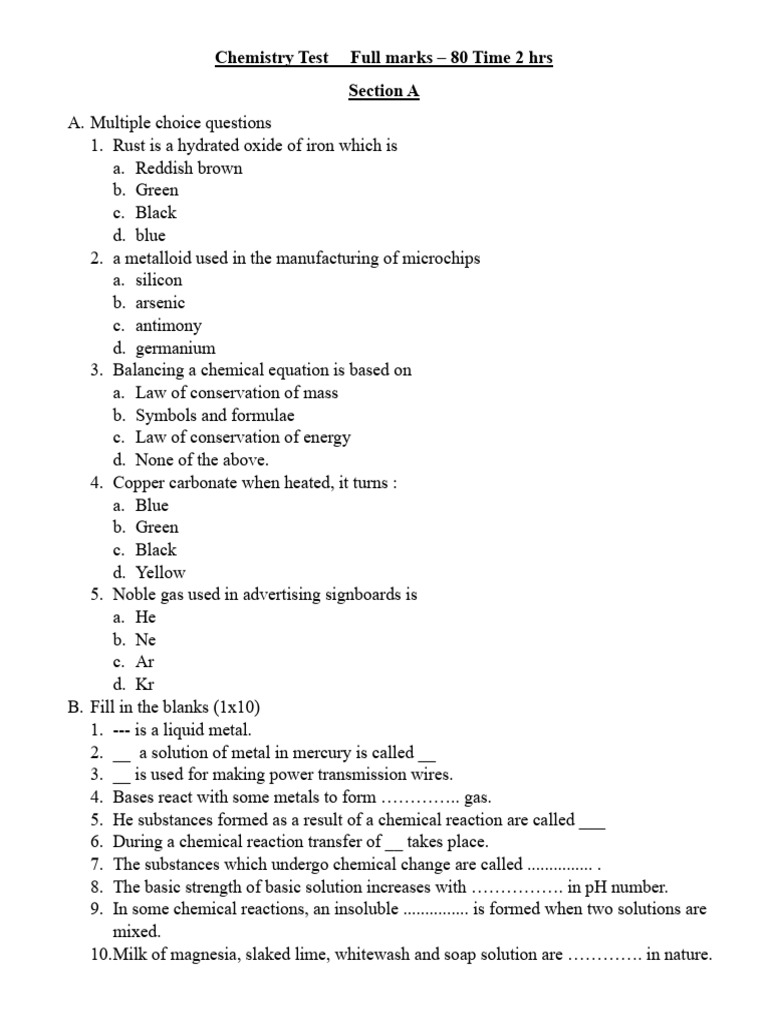 Chemistry 7 | PDF | Metals | Chemical Substances