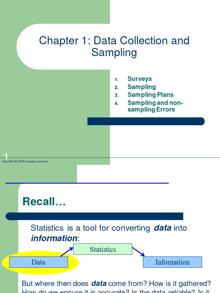 Chapter 1 | PDF | Sampling (Statistics) | Survey Methodology