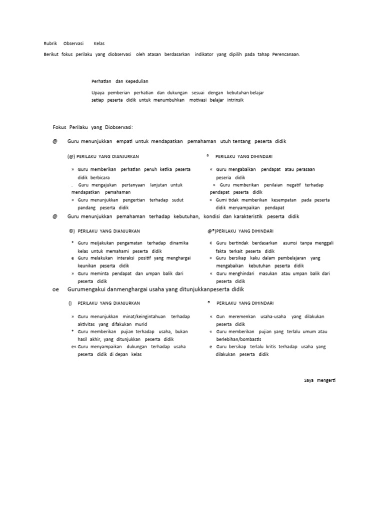 OBSERVASI BAGIAN Perhatian Dan Kepedulian | PDF