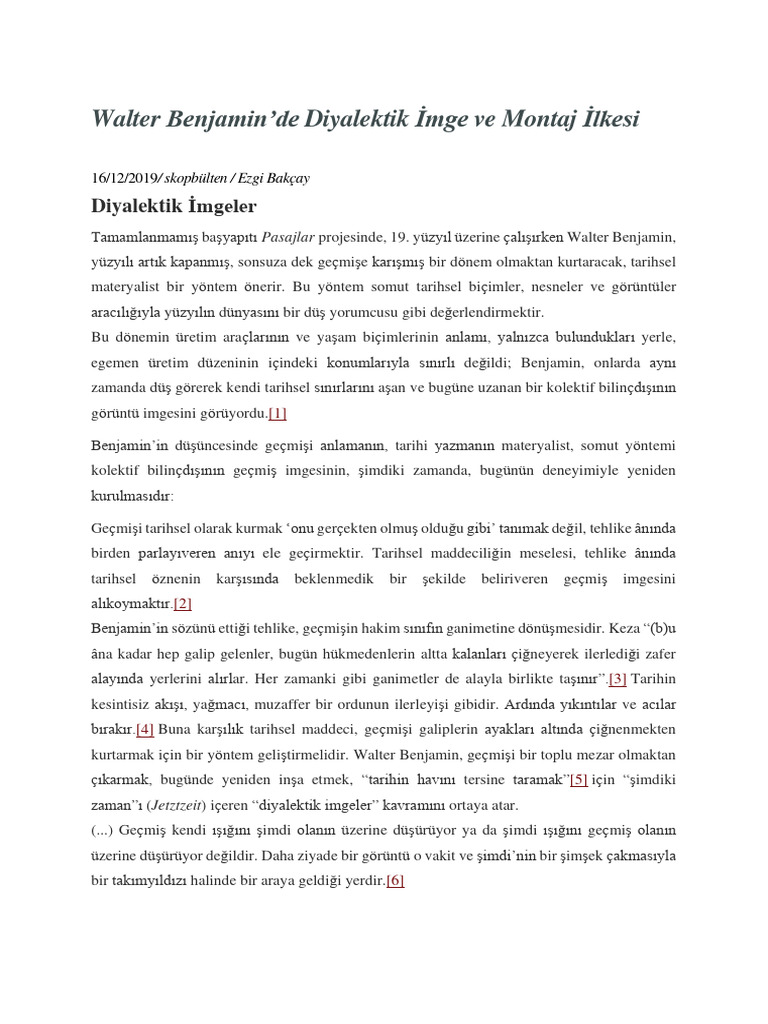 Diyalektik Imge-Walter Benjamin | PDF